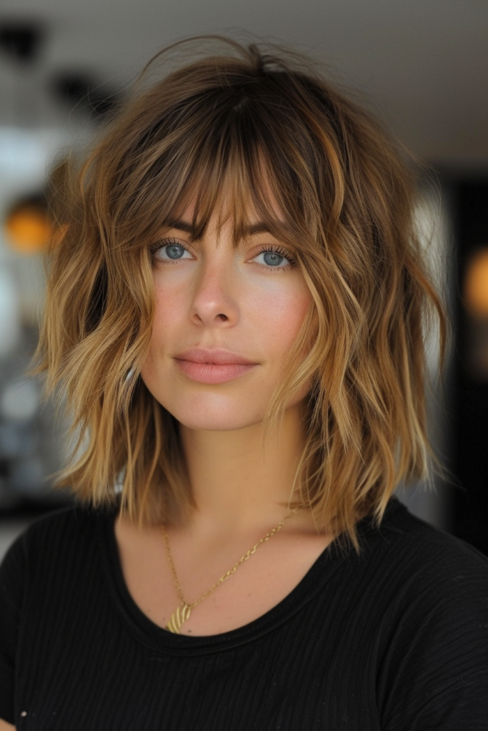 56+ Shaggy Lob With Bangs Hairstyle Ideas 56+ Shaggy Lob With Bangs Hairstyle Ideas